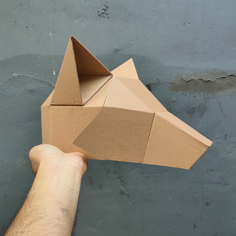 Cute Simple Wolf Hat Cardboard Craft Template DIY Plan - Etsy