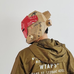 Cyberpunk Cardboard Helmet With Articulated Face Cardboard Template DIY ...