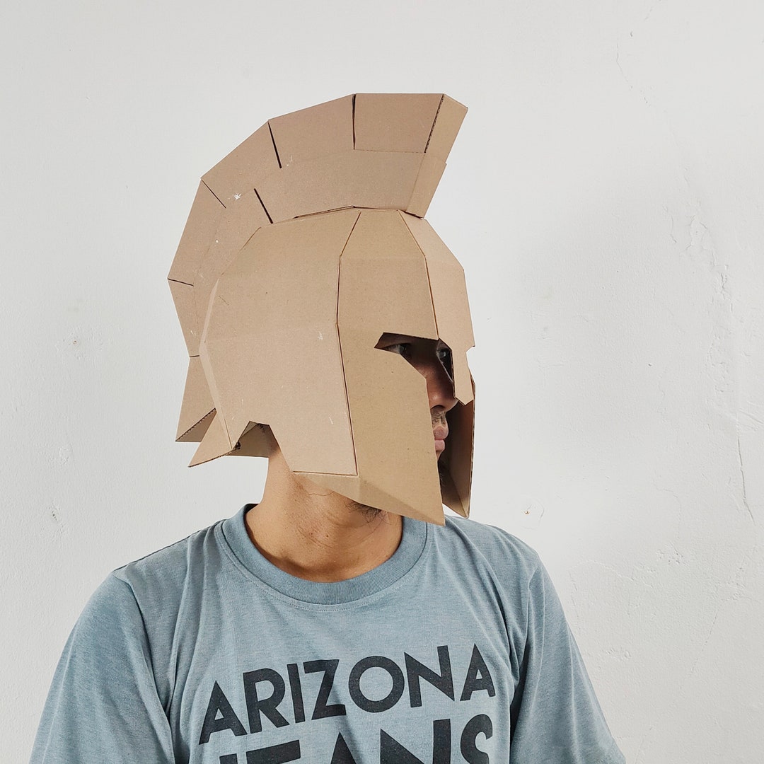 Cardboard Greek Helmet Template: DIY Printable Spartan Helmet (PDF ...