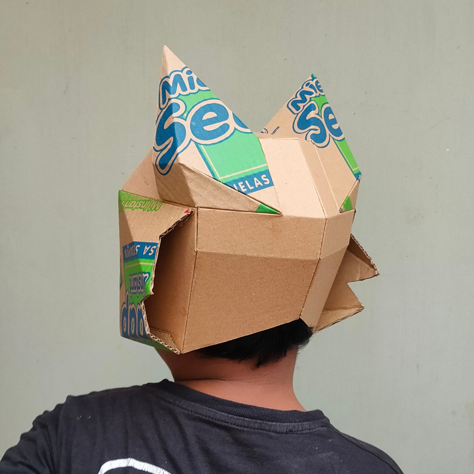 Cardboard Wolf Hat Template. Half Face Wolf Head Helmet . DIY Printable ...