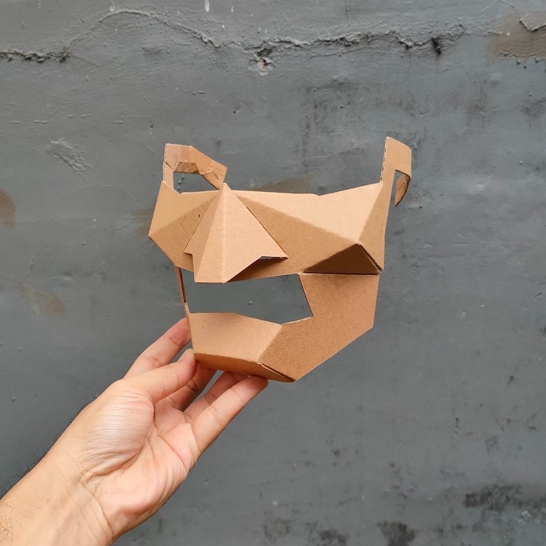 Simple Samurai Helmet With Mask Cardboard Craft Template DIY Plan - Etsy