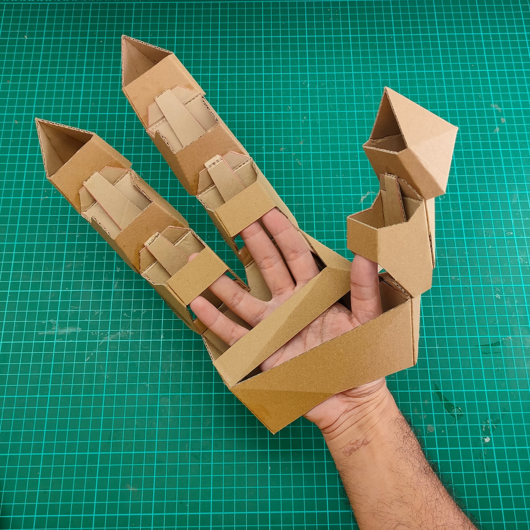 Articulated Big Mechanical Gauntlet Cardbard Craft Template DIY Plan - Etsy