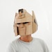 Cardboard Robot Head With Face Helmet Template. DIY Printable Pattern ...