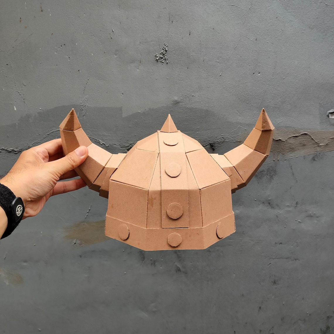 Cardboard Viking Helmet With Horns Template. DIY Printable Pattern for ...