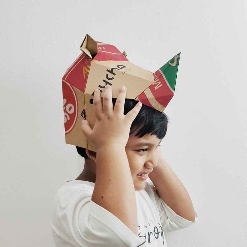 Cardboard Rhino Armor Helmet Template. DIY Printable Pattern for ...