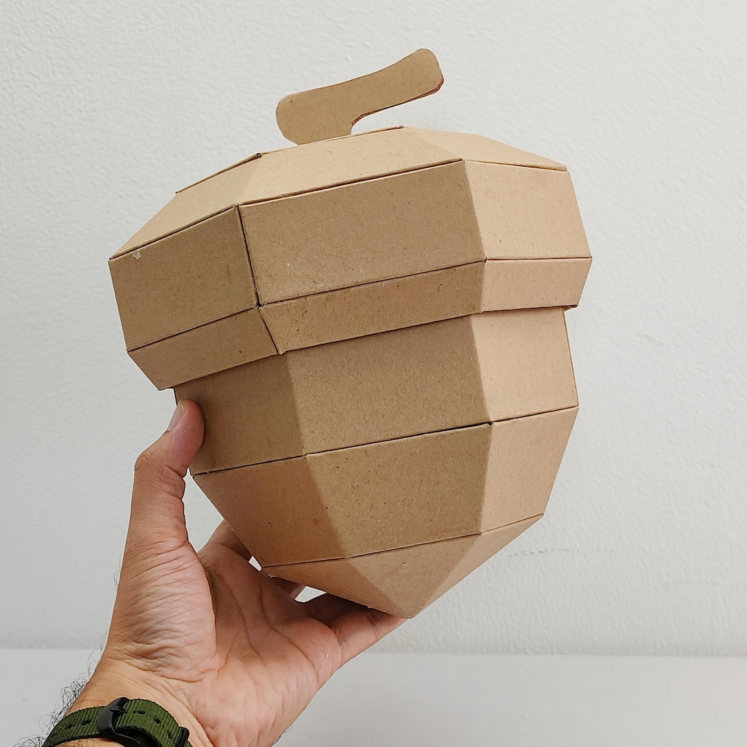 Cardboard Acorn Template: DIY Storage Hamper Pattern (PDF) - Etsy