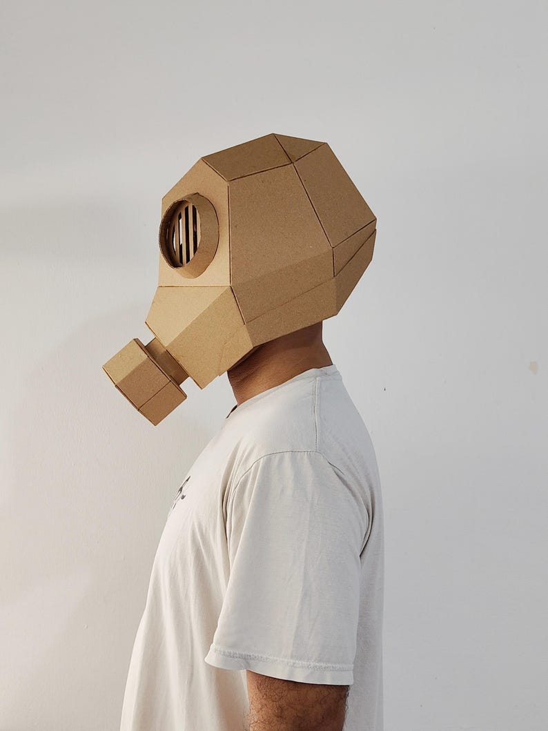 Gas Masker WW2 Cardboard Template - Printable DIY Pattern for Costume ...