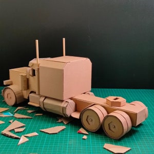 Trailer Truck Peterbilt Cardboard Craft Template DIY Plan - Etsy