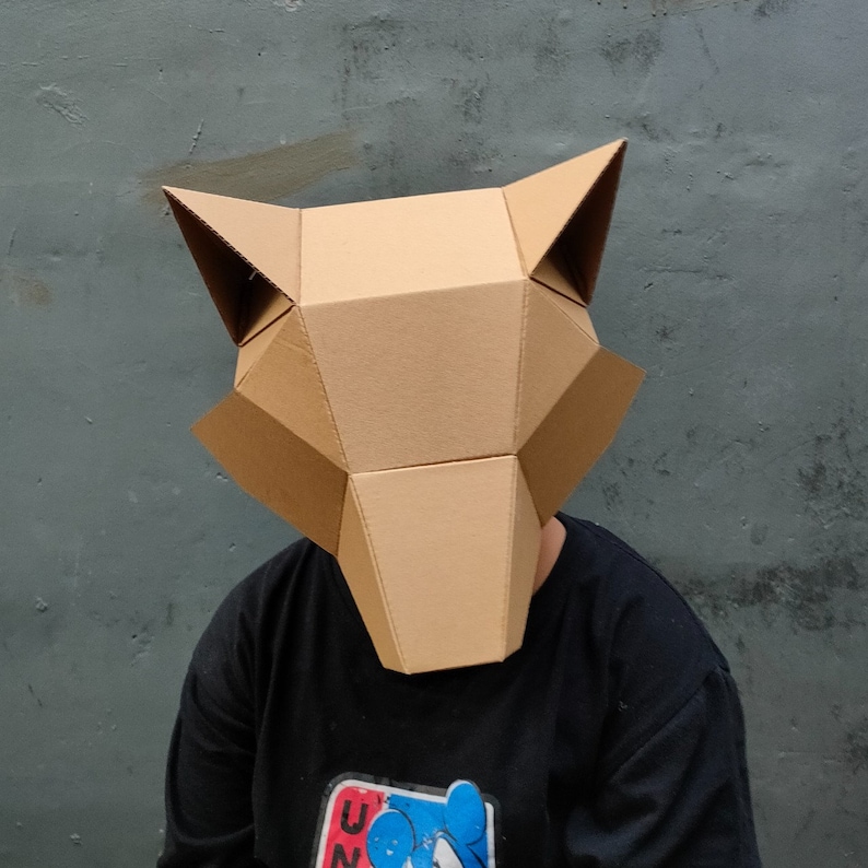 Cardboard Wolf Hat Template, DIY Geometric Papercraft (PDF Pattern) - Etsy