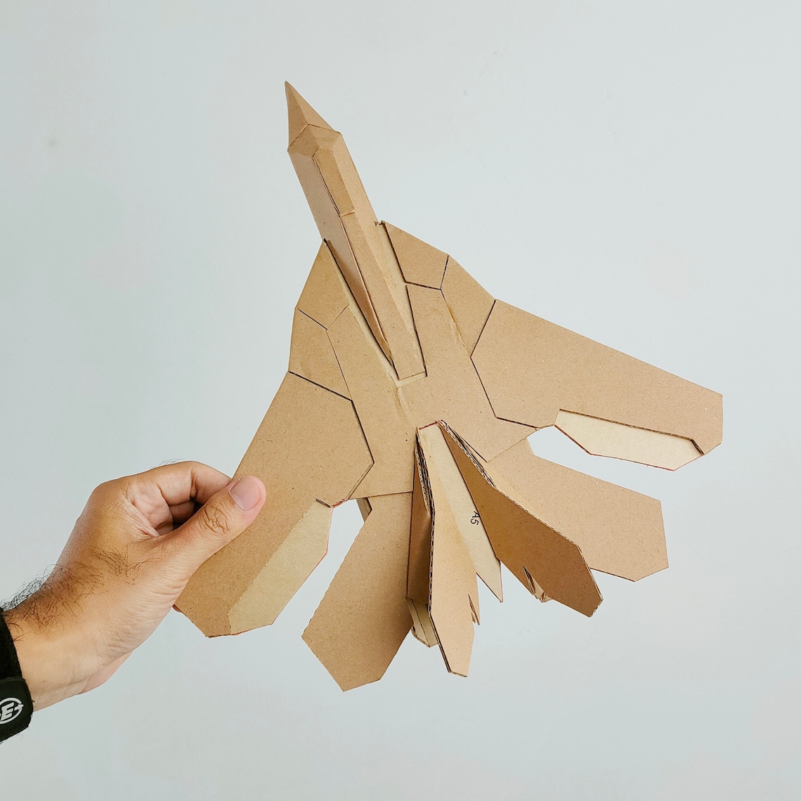 Cardboard Aircraft Template: DIY Futuristic Jet Model (PDF Pattern ...