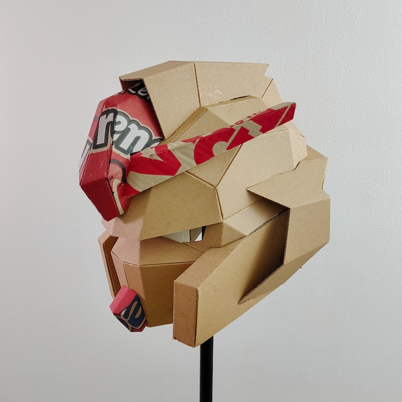 Cardboard Robot or Mecha Helmet Template DIY Plan Blueprint - Etsy