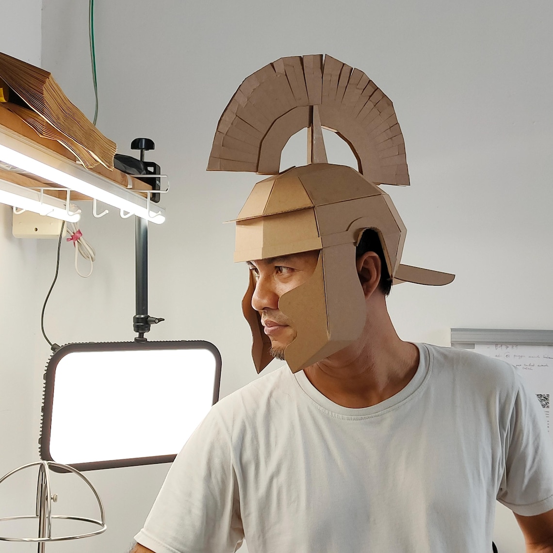 Roman Helmet Cardboard Template | Gladiator Galea Helmet (PDF Pattern ...