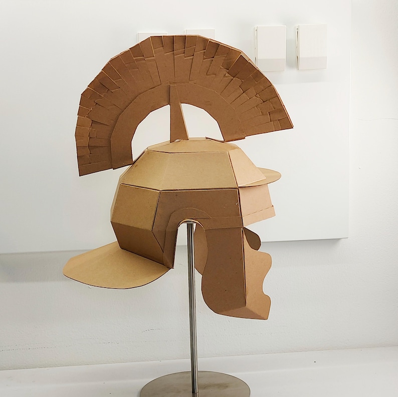 Roman Helmet Cardboard Template | Gladiator Galea Helmet (PDF Pattern ...