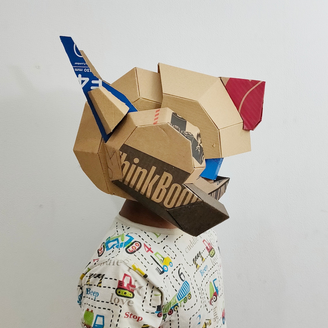 Mecha Robot Helmet With Retractable Visor Template - DIY Cardboard Mask ...