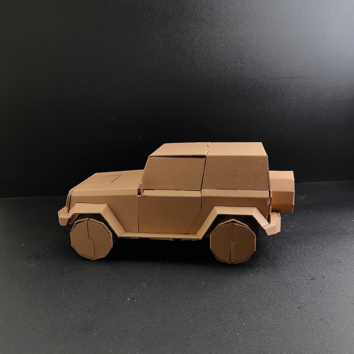 Glueless Cardboard Off-road SUV Car Template or Pattern. Cardboard Car ...