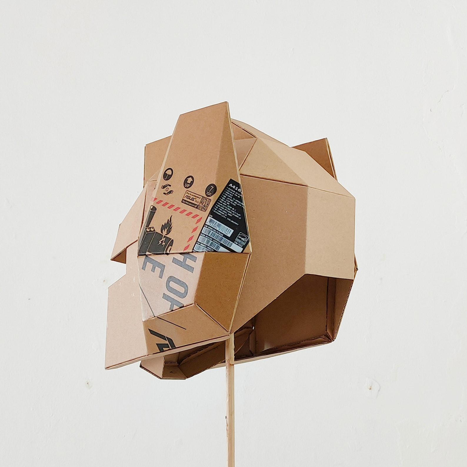 Cardboard Robot Head With Face Helmet Template. DIY Printable Pattern ...