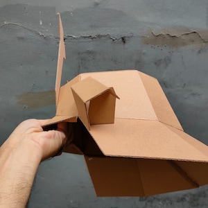 Simple Samurai Helmet With Mask Cardboard Craft Template DIY Plan - Etsy