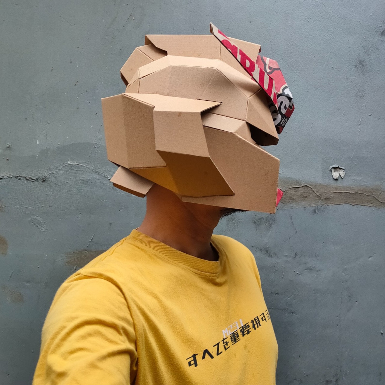 Cardboard Robot or Mecha Helmet Template DIY Plan Blueprint. Scalable ...