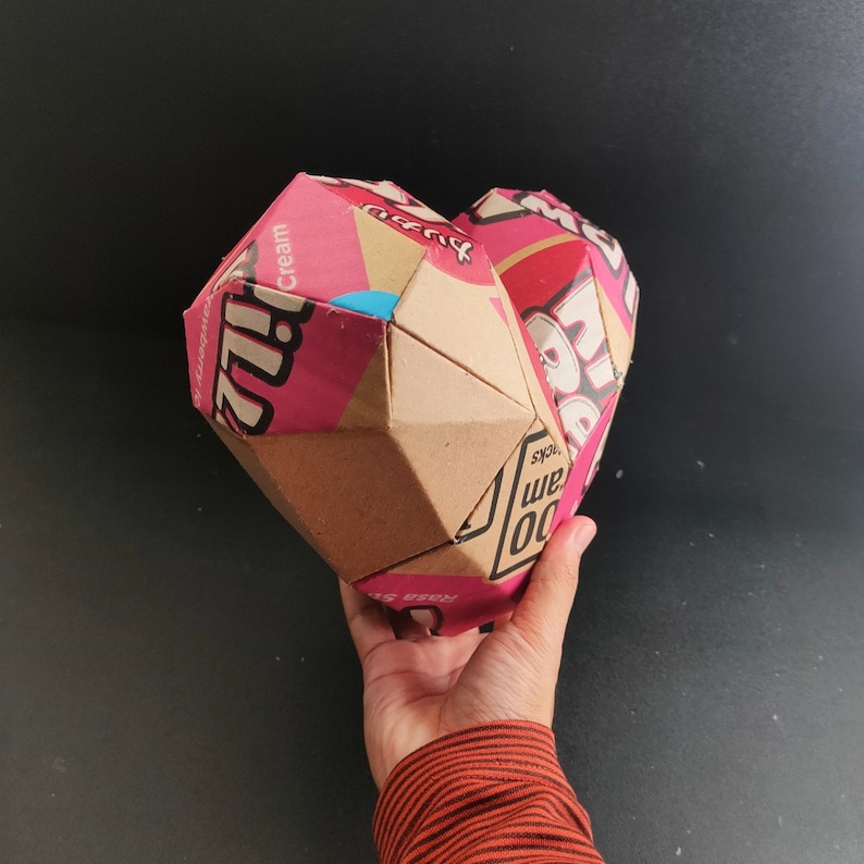 3D Heart Template - DIY Cardboard Craft Pattern (scalable PDF) - Etsy