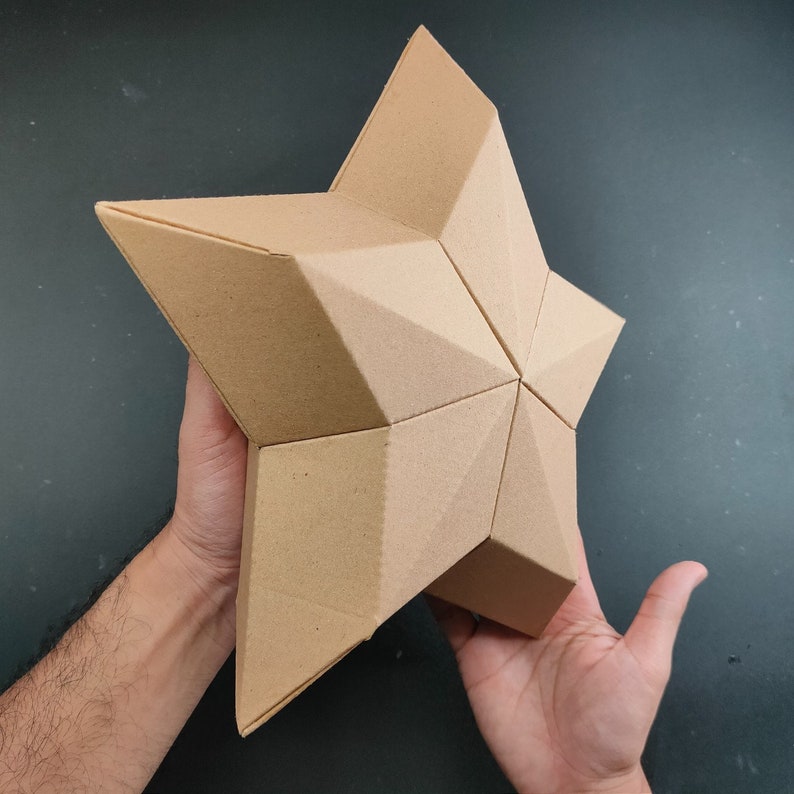 3d Star Shape Cardboard Craft Template DIY Plan. Scalable PDF Template ...
