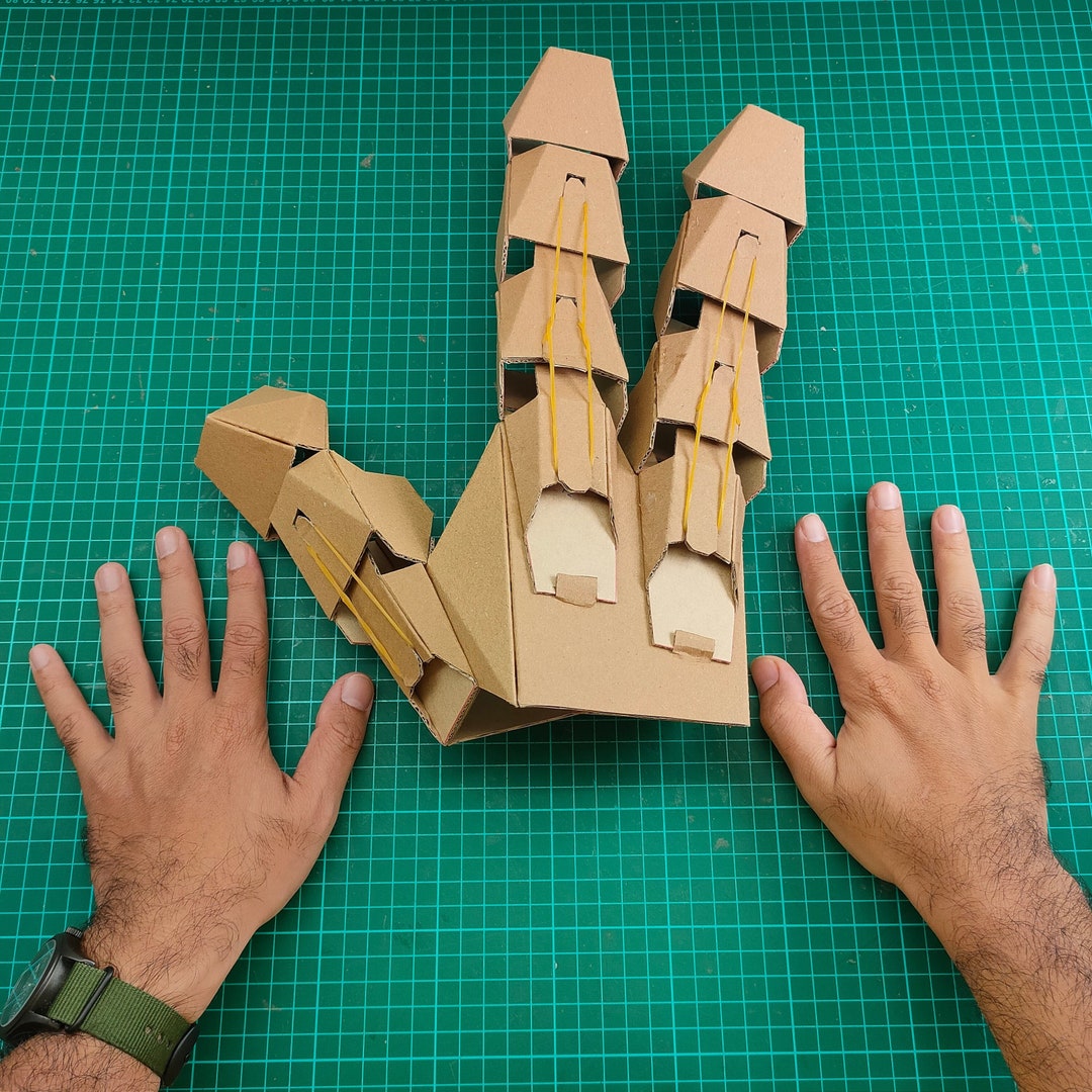 Articulated Big Mechanical Gauntlet Cardbard Craft Template DIY Plan - Etsy
