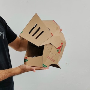 Cardboard Knight Helmet Template: DIY Articulated Close Helmet (PDF ...