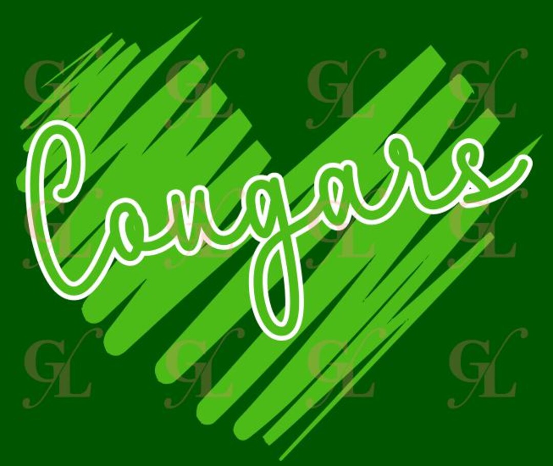 Waco Crestview Cougars Heart With Script - Etsy