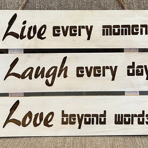 Custom Three Row Hanging Wooden Sign - Etsy