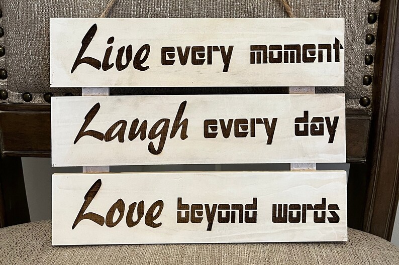 Custom Three Row Hanging Wooden Sign - Etsy
