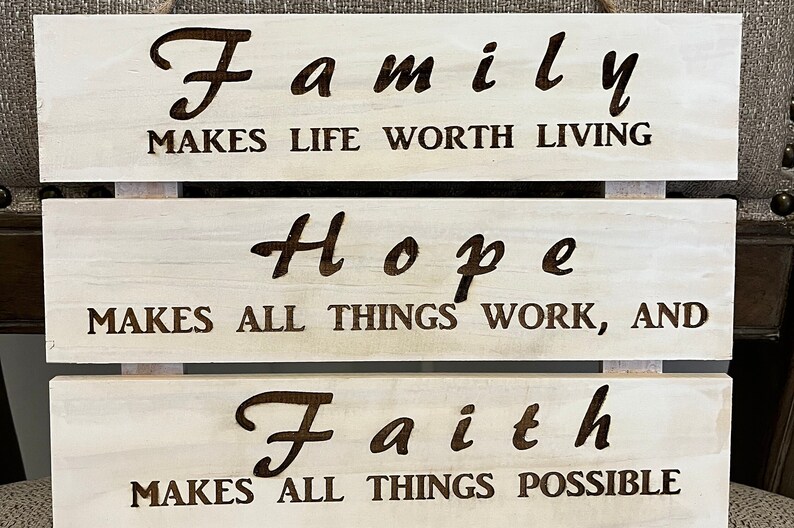 Custom Three Row Hanging Wooden Sign - Etsy
