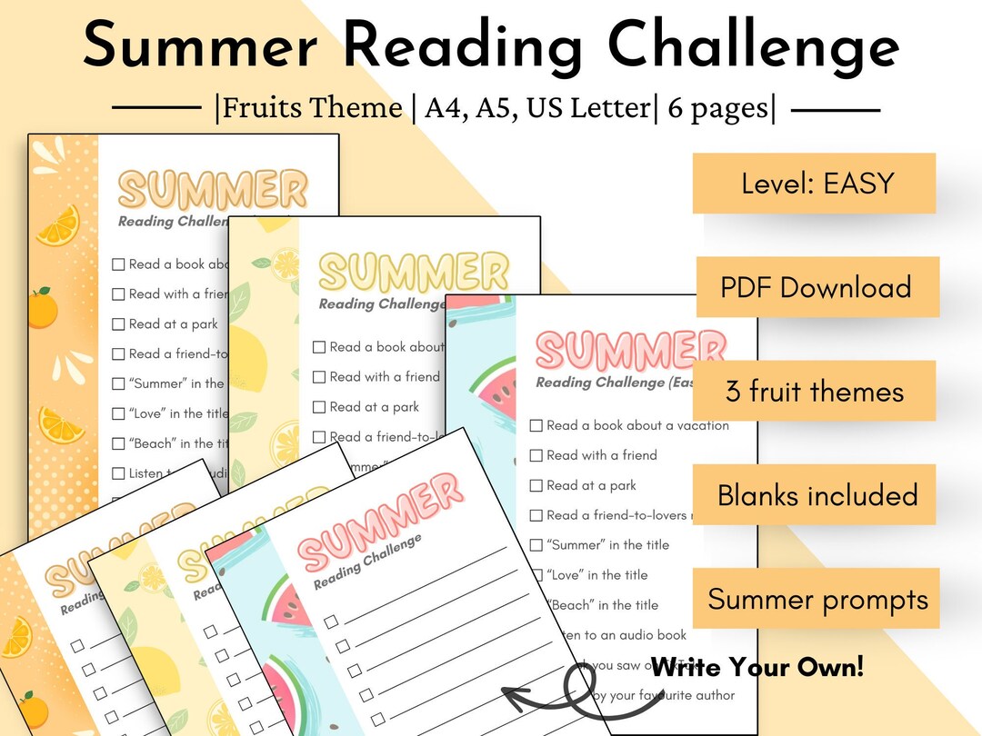 Summer Reading Challenge, Reading Log, Reading Planner, Reading ...
