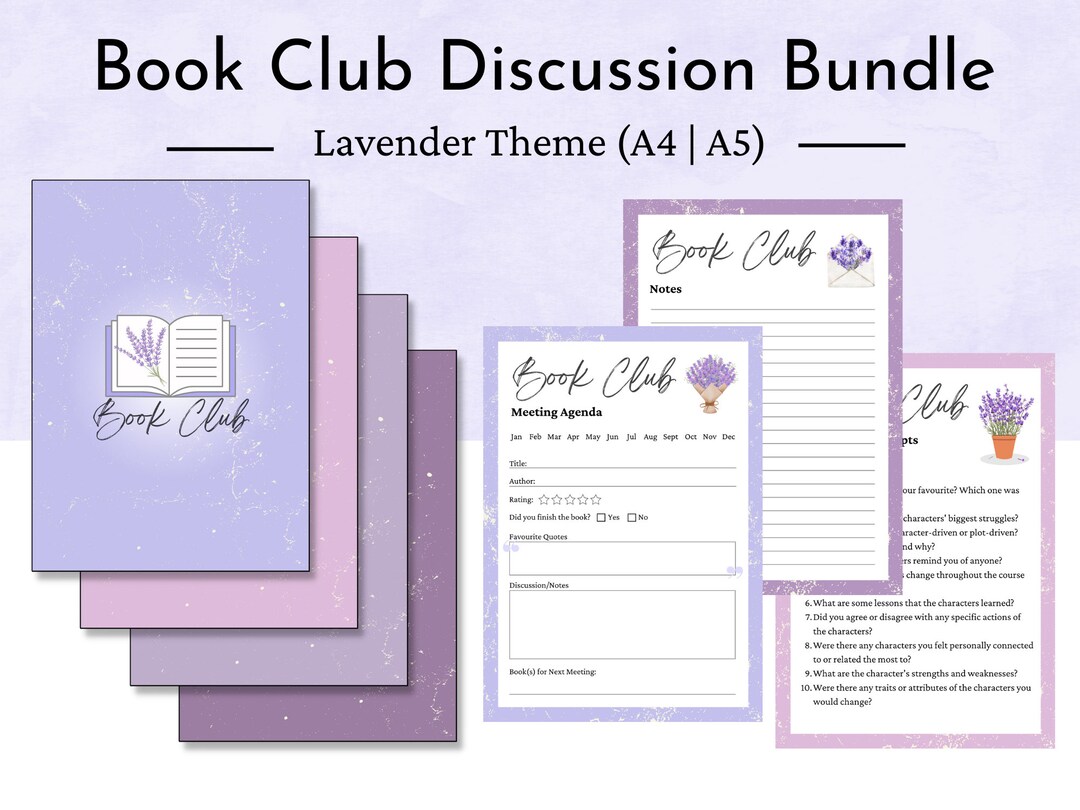 Printable Book Club Questions, Book Club Set, Booktok, Book Review ...