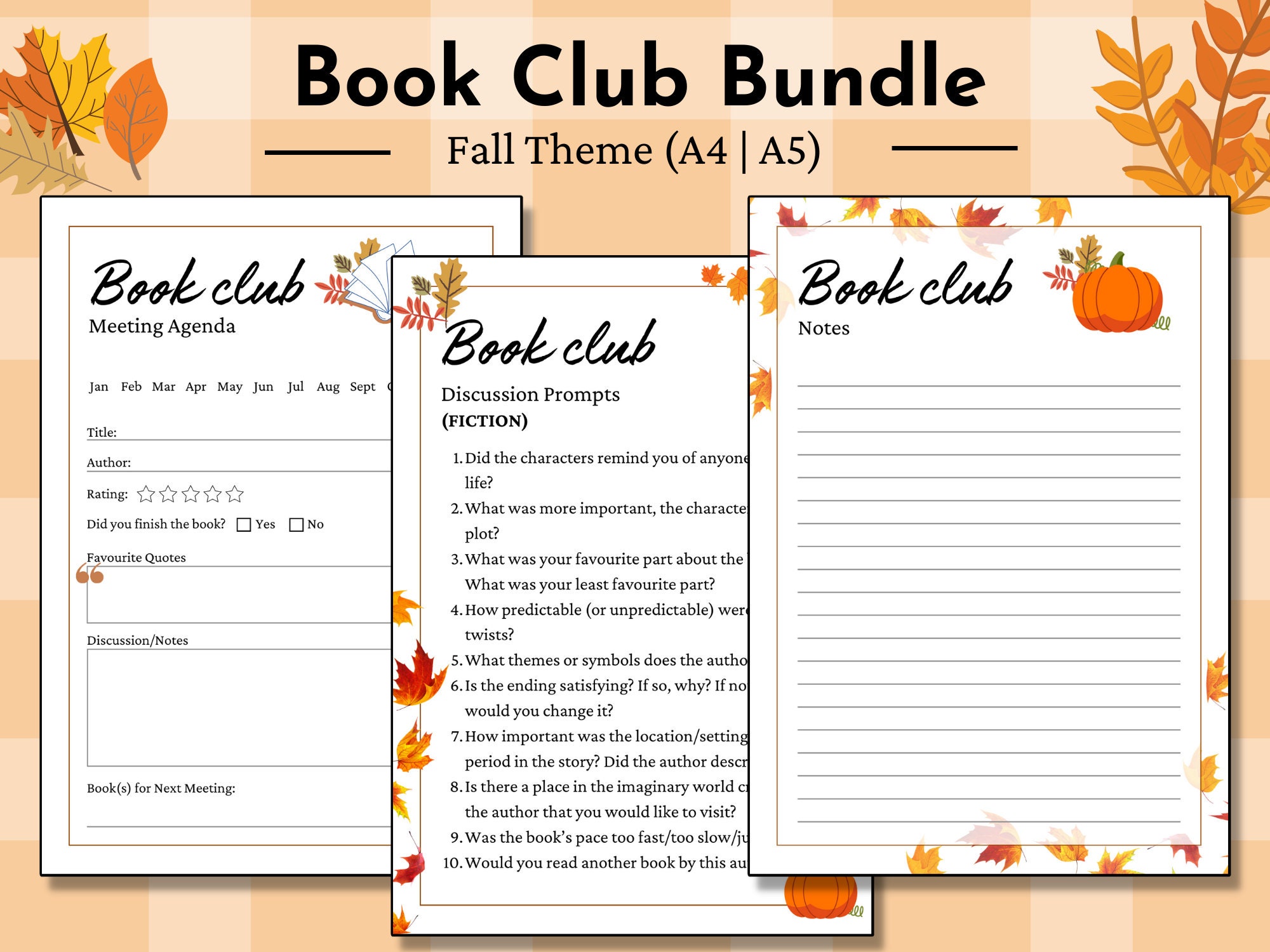 Book Club Bundle Set, Book Review Template, Reading Journal, Printable ...