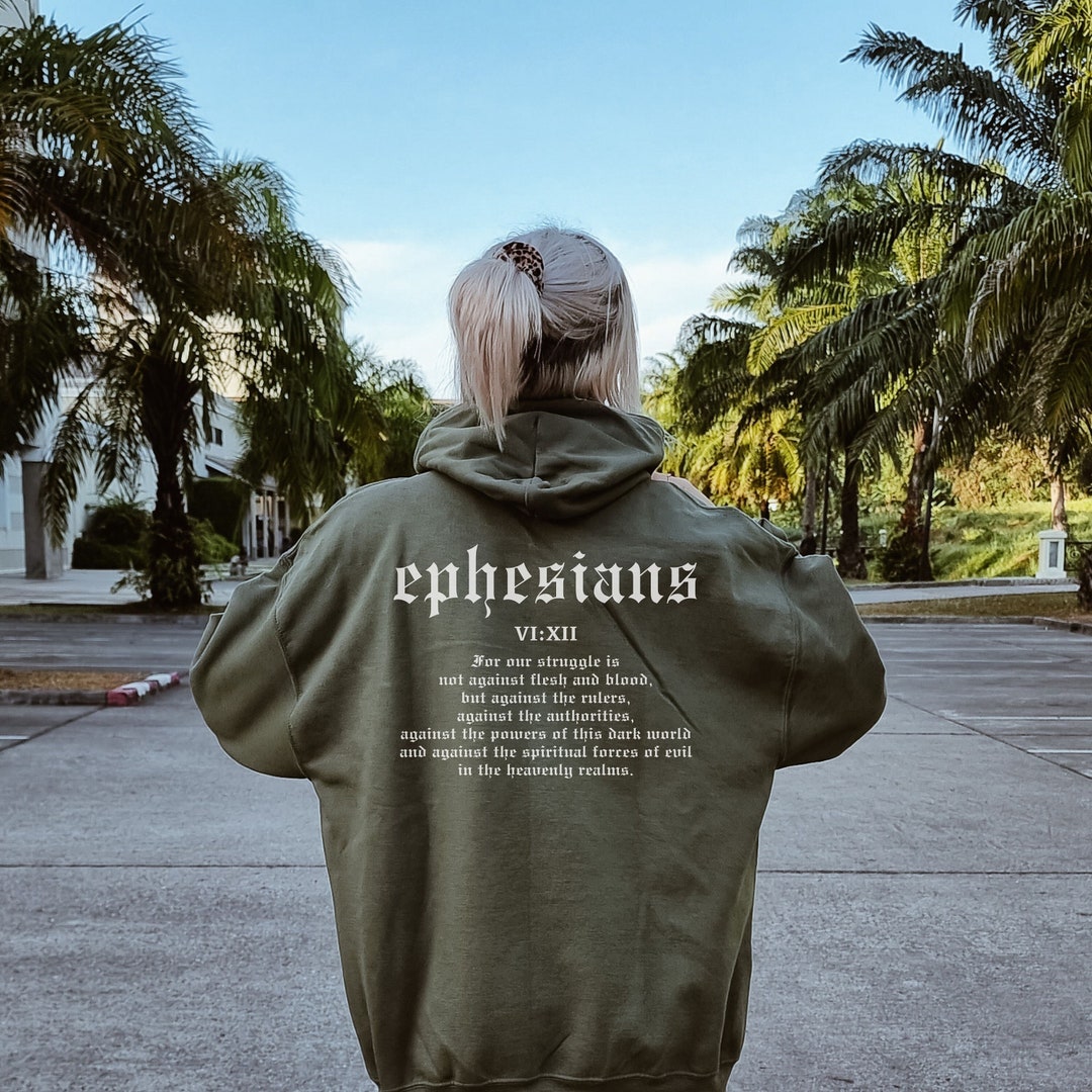 Ephesians 6:12 Bible Verse Hoodie Christian Hoodie Christian Merch Mens ...