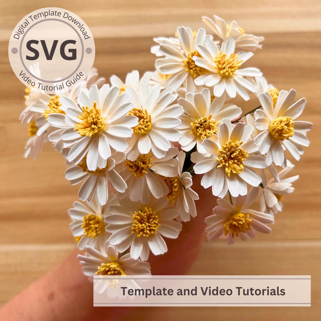 Chamomile SVG Paper Flower Template | 3D Bouquet Design | Cricut ...
