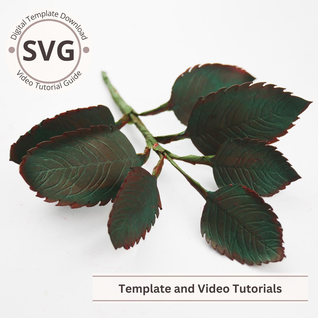 Paper Flower Rose Leaves Template 1 | Leaf Roses Digital | SVG | Video Tutorial | DIY Paper ...