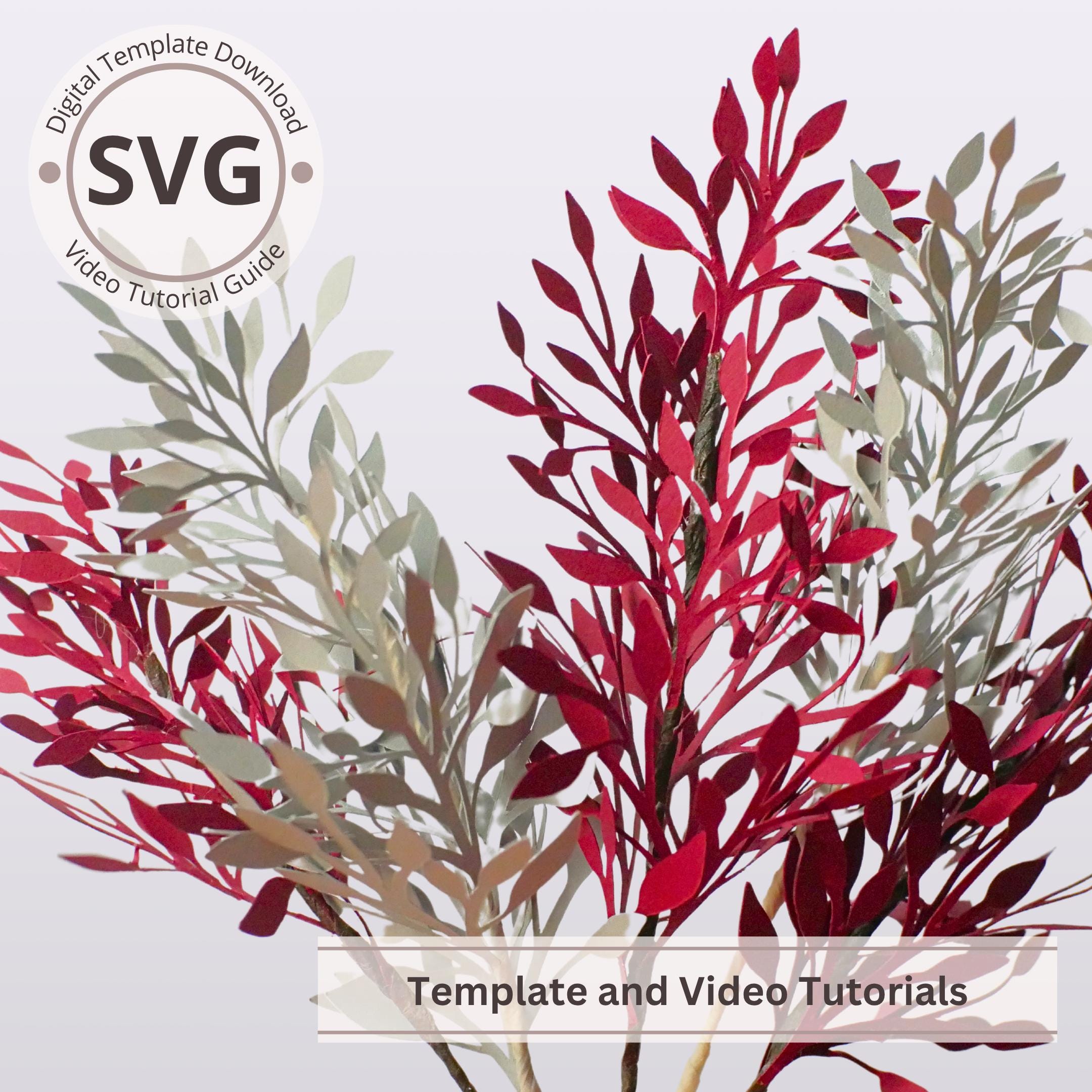 Paper Flower Sharp Leaves Template | Leaf Foliage and Fillers 1 Digital ...