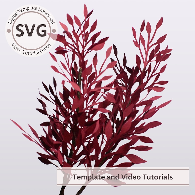 Paper Flower Sharp Leaves Template | Leaf Foliage and Fillers 1 Digital ...