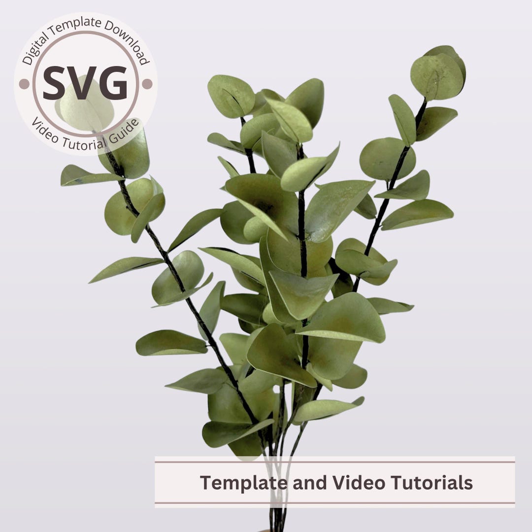 Paper Flower Eucalyptus Leaves Template | Leaf Foliage & Fillers ...