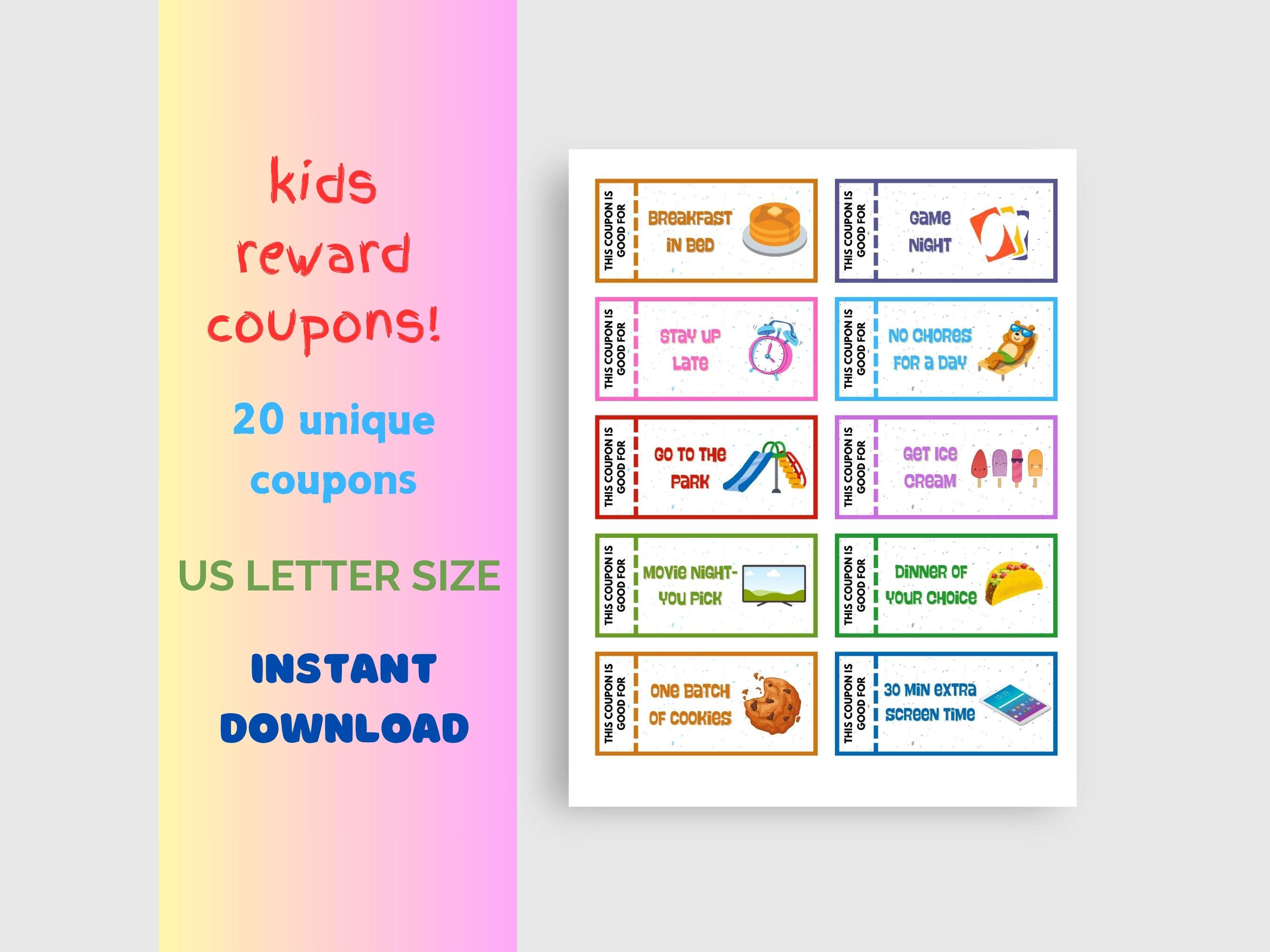 Kids Reward Coupons | Printable Love Coupons | Downloadable Coupons for ...