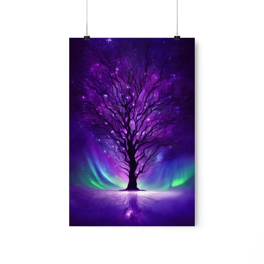 Aurora Tree Poster 12 X 18 - Etsy