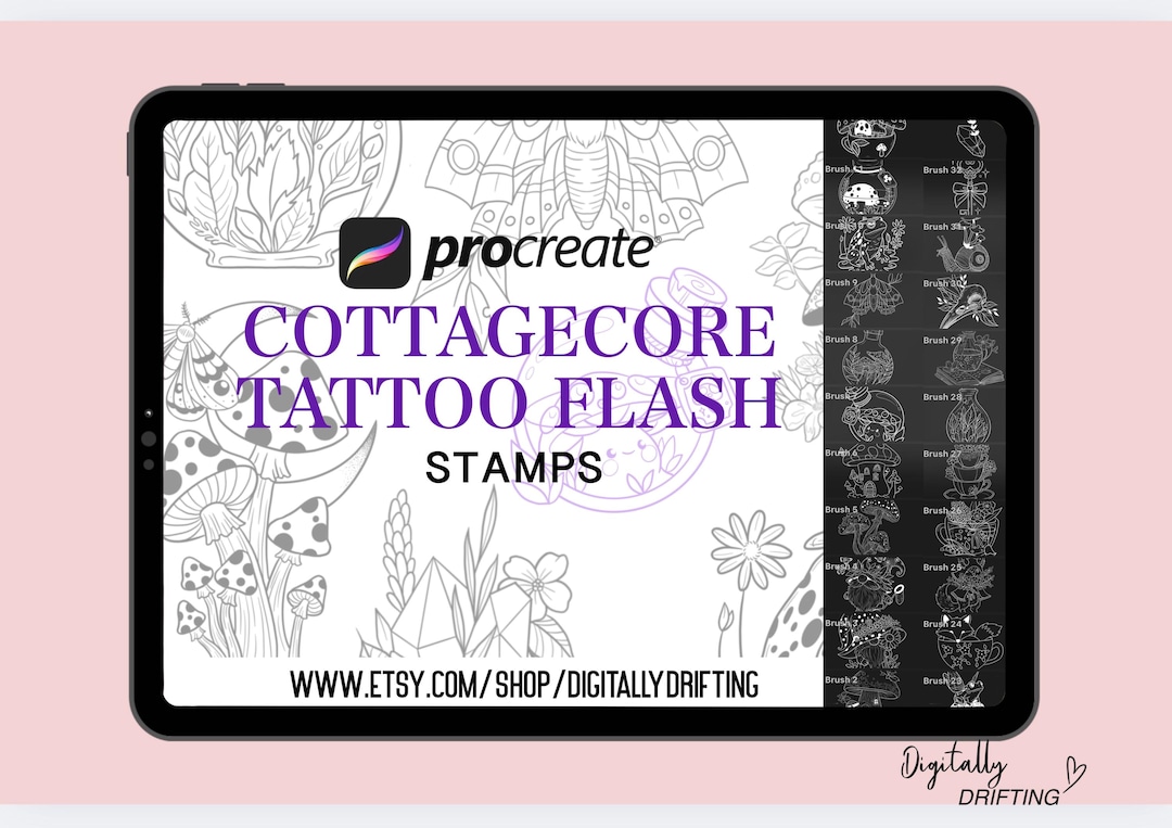 50 Cottagecore Procreate Stamps for Whimsical Patchwork and Stencil ...