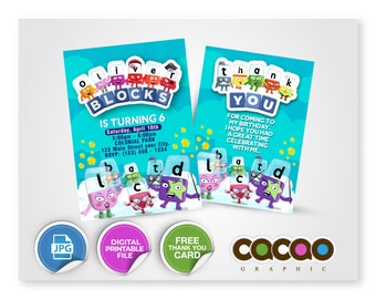 Alphablocks Birthday Invitation - Etsy