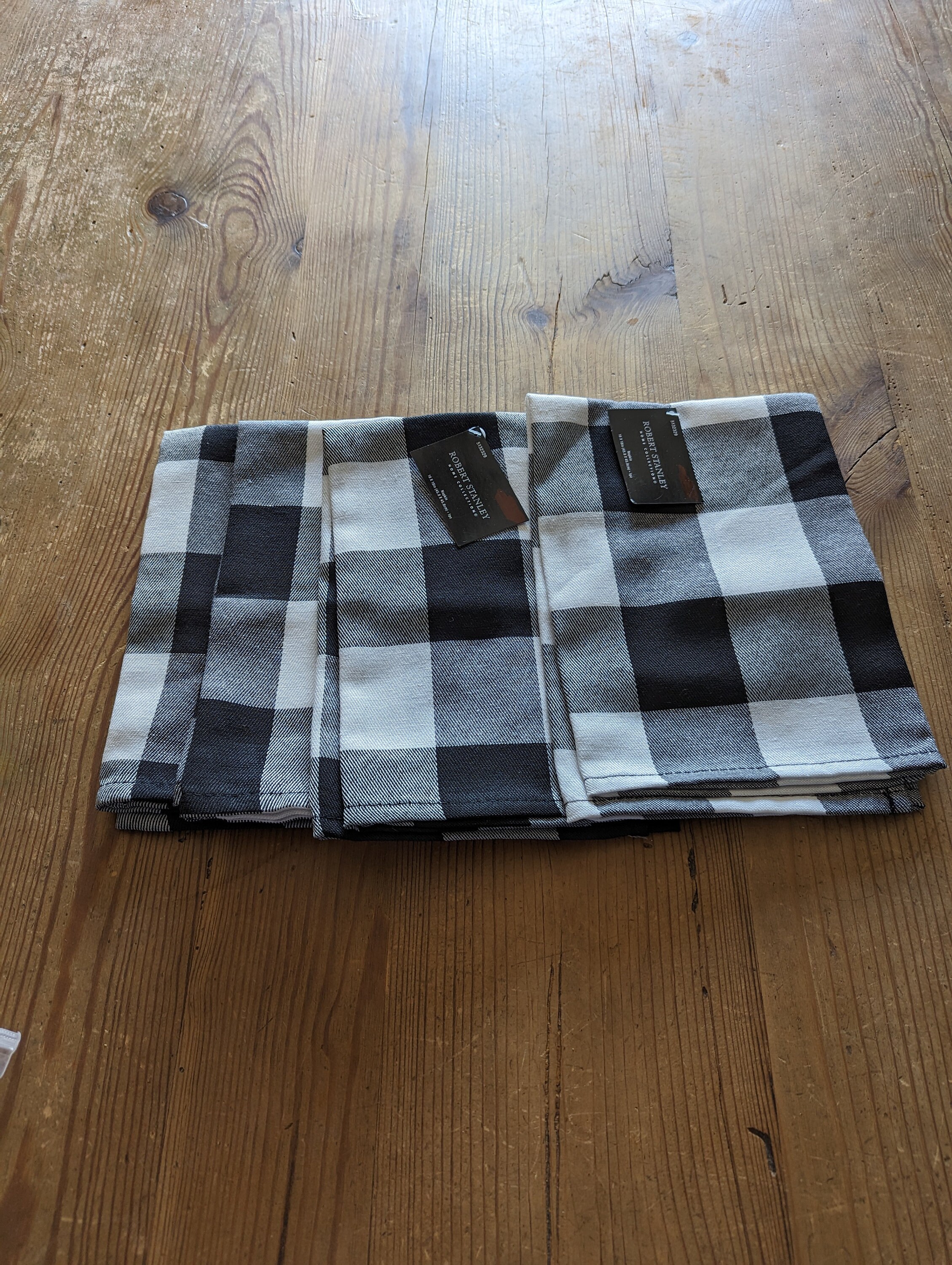 Robert Stanley Black & White Buffalo Check Napkins - Etsy