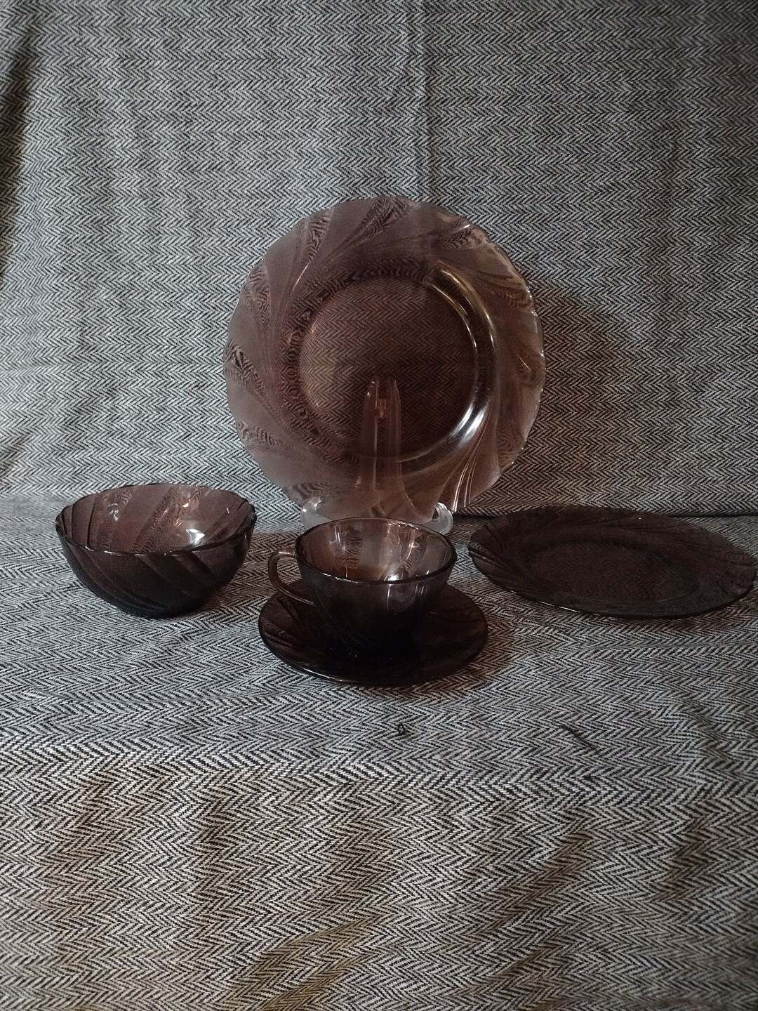 Vintage Rivage Amethyst Glass Dinnerware Set by Duralex Bormioli Rocco ...