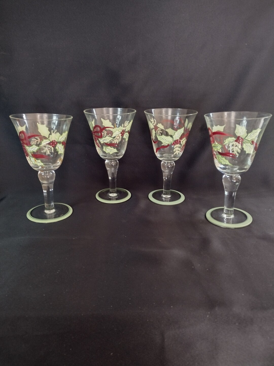 Vintage Hand Painted Flared Wide Mouth Wine Glass - Etsy