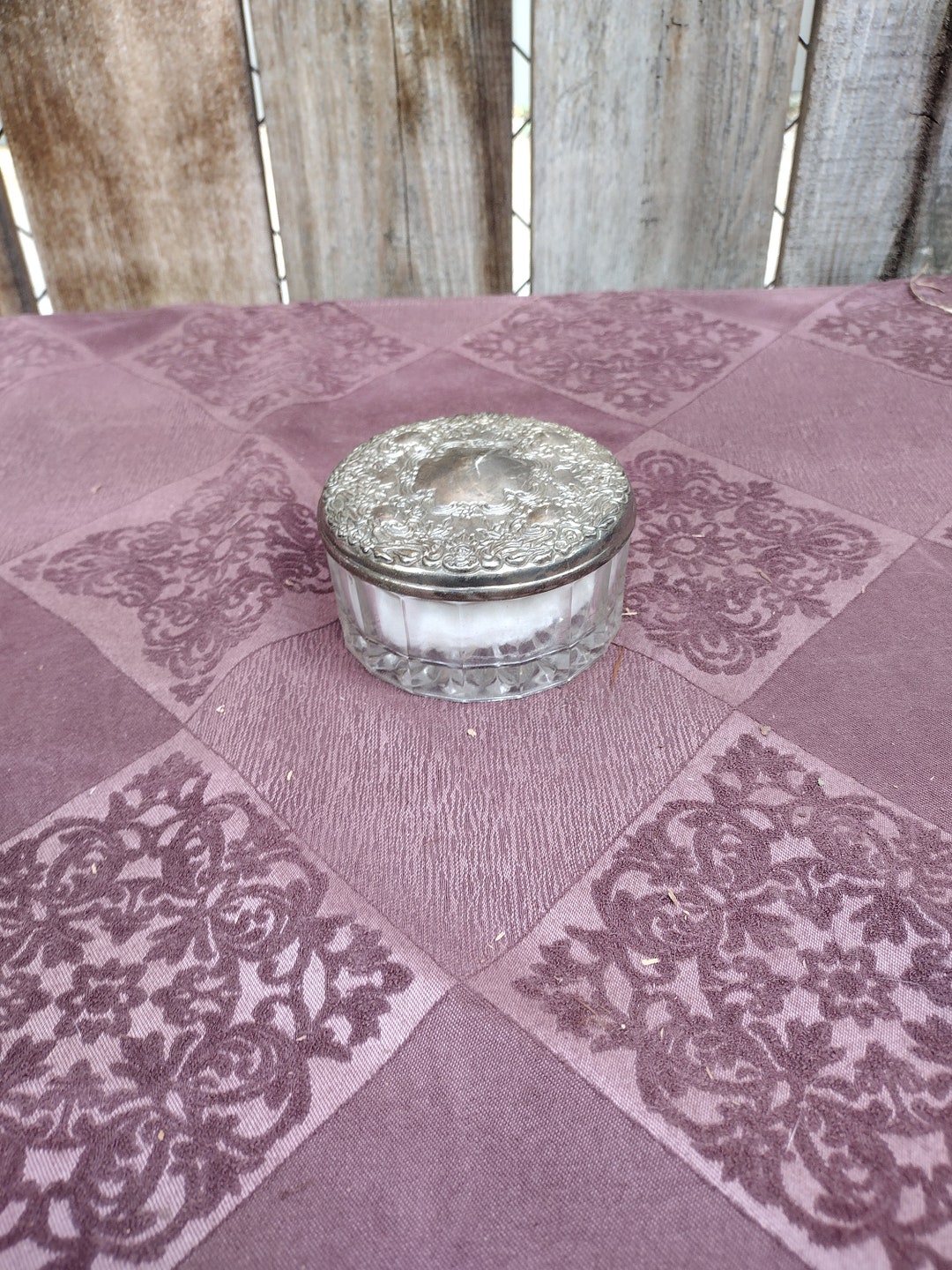 Vintage Silver Plate Talcum Powder Jar - Etsy