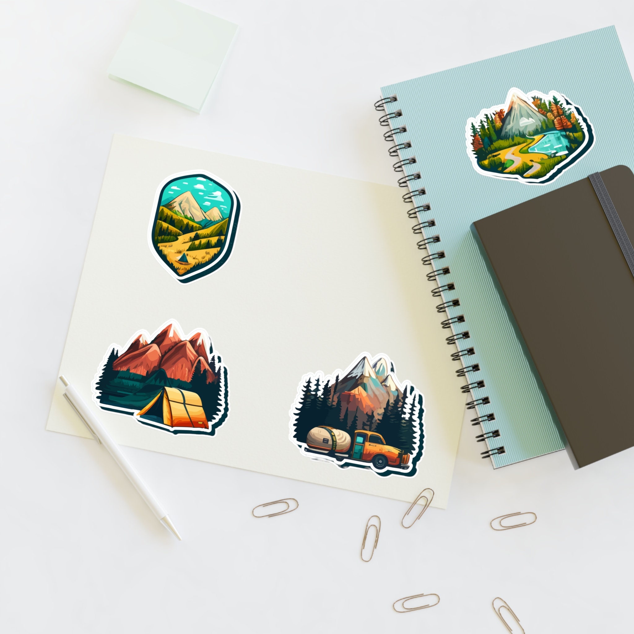 Camping Sticker Sheets Camper, RV, Tent Designs 6x4 & 11x8.5 Sizes ...