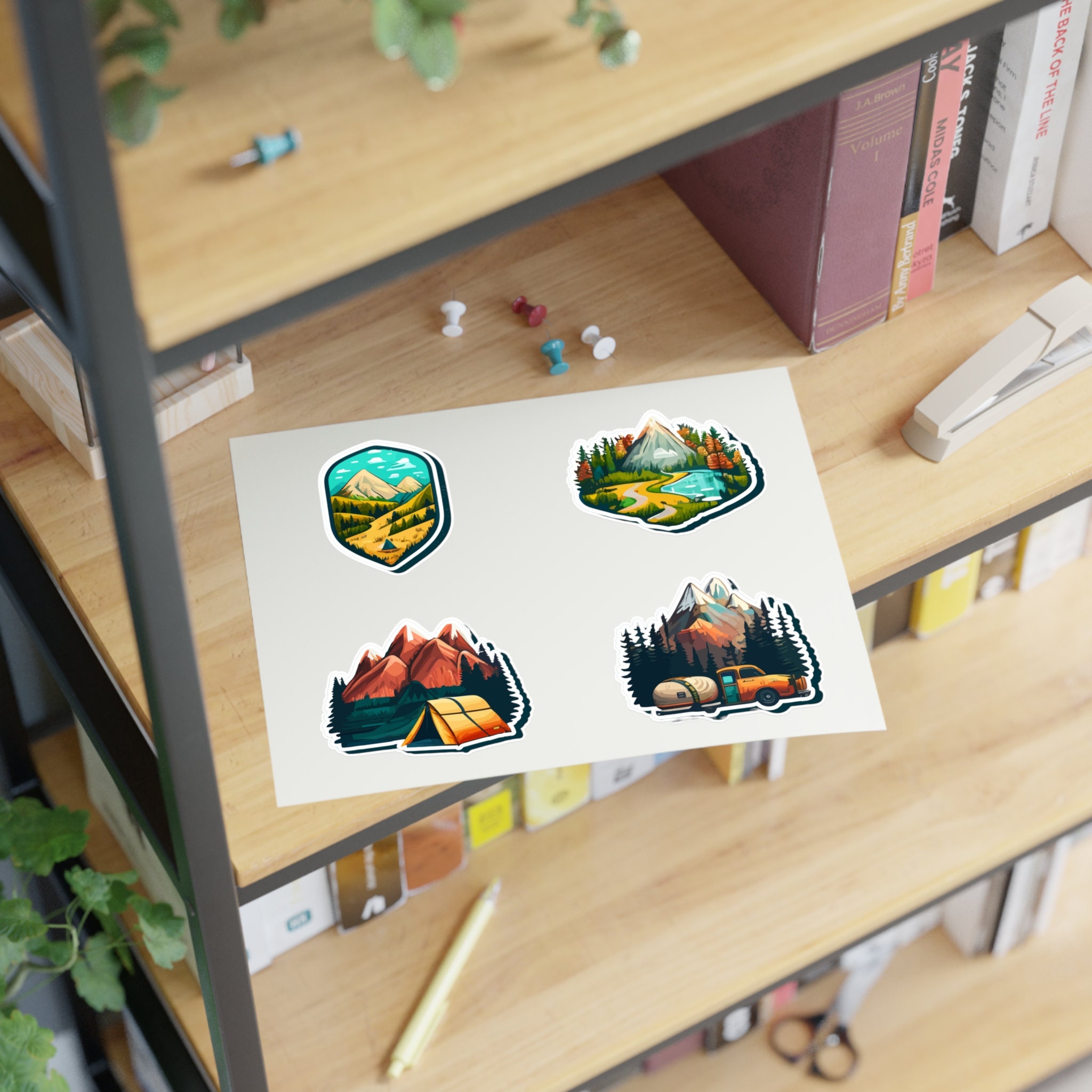 Camping Sticker Sheets Camper, RV, Tent Designs 6x4 & 11x8.5 Sizes ...