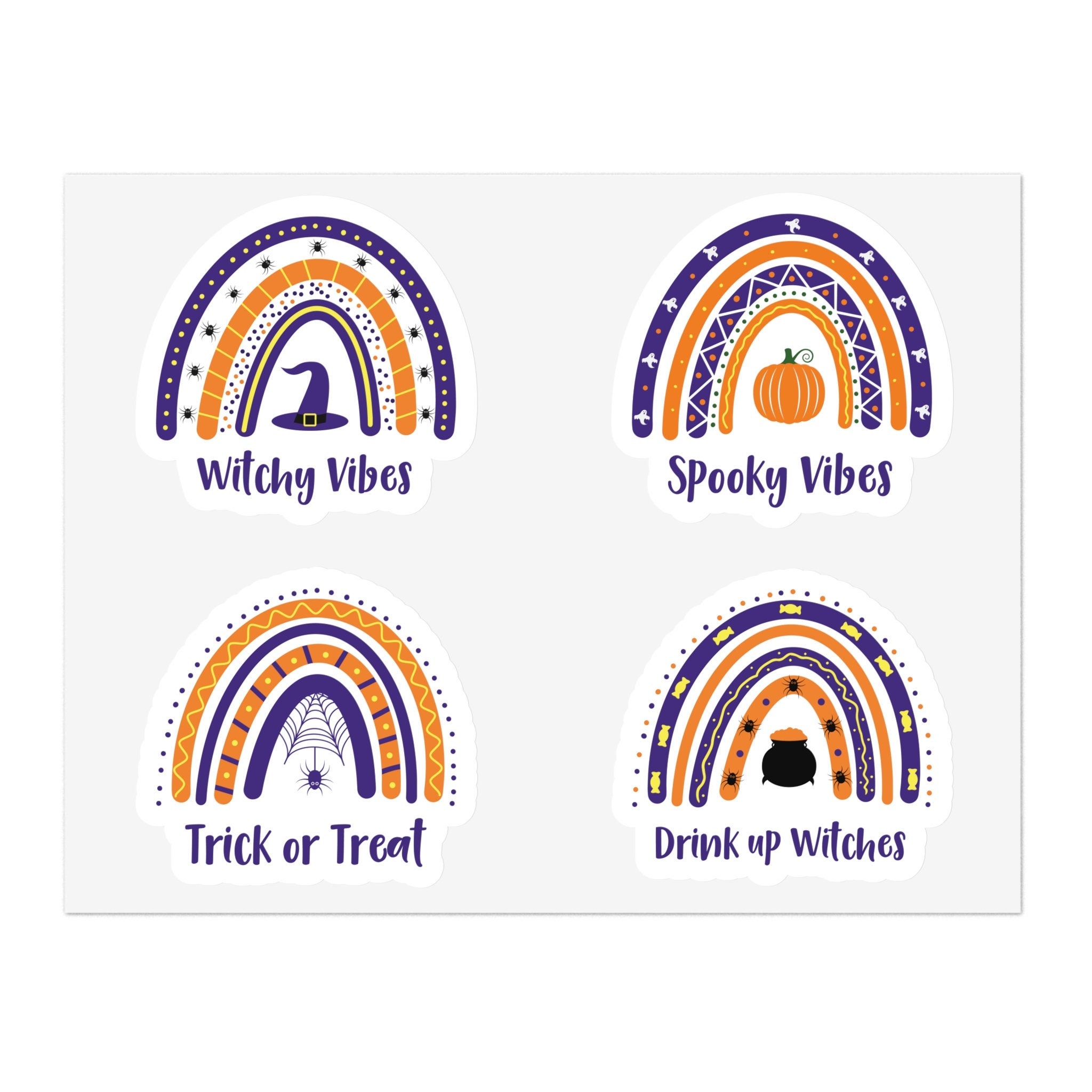 Cute Halloween Sticker Sheets | Spooky, Cute Designs | 6x4" & 11x8.5 ...